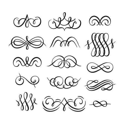 Border calligraphic elements set Royalty Free Vector Image