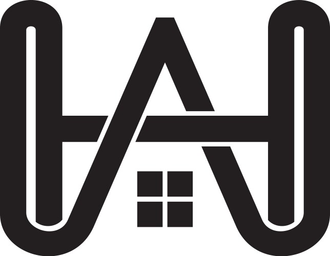 Letter h home resident roof symbol logo Royalty Free Vector