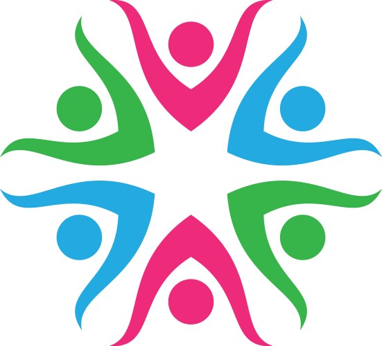 Optimistic people logo Royalty Free Vector Image