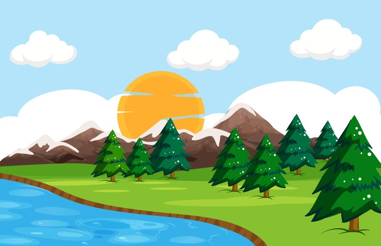 Nature scene Royalty Free Vector Image - VectorStock