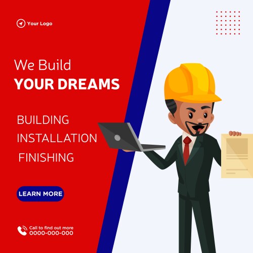 Banner design of engineer Royalty Free Vector Image