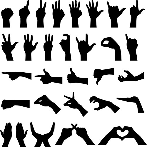 Hand Gesture Silhouette Vector Images (over 18,000)
