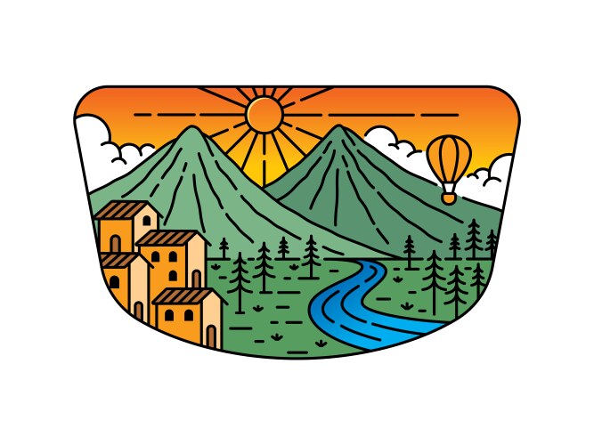 Natural scenery in the frame Royalty Free Vector Image