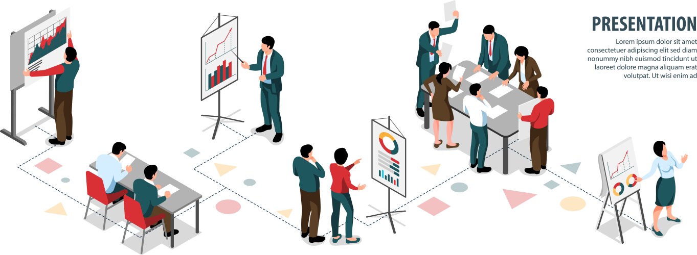 Presentation isometric Royalty Free Vector Image Presentation isometric Royalty Free Vector Image