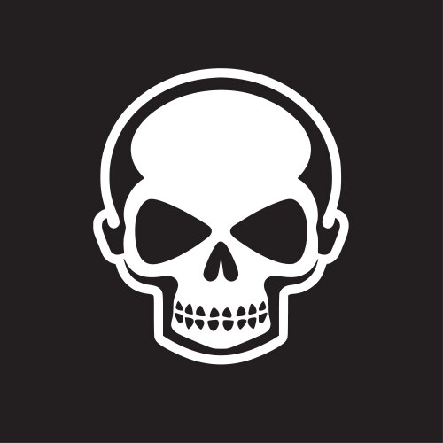 Deadly skull logo design - mascot emblem Vector Image