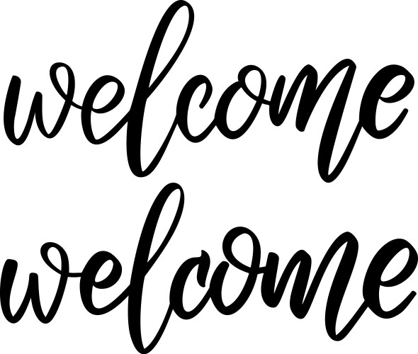 Welcome hand written lettering Royalty Free Vector Image