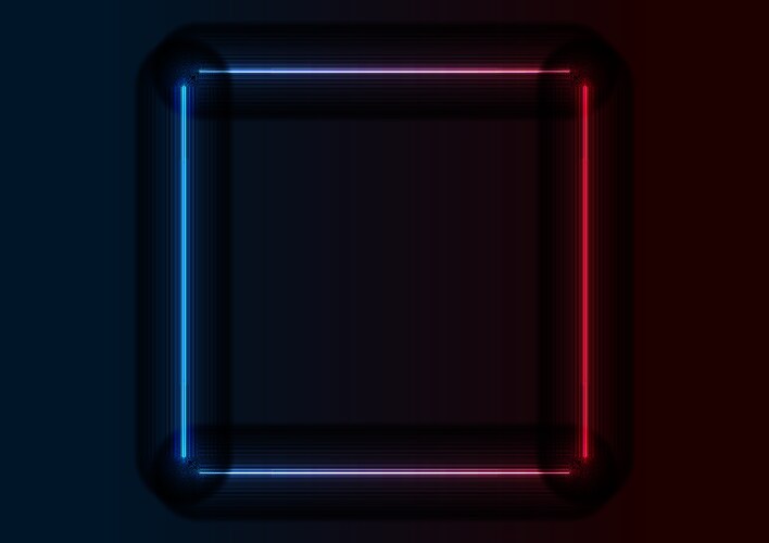Rectangular blue neon frame Royalty Free Vector Image