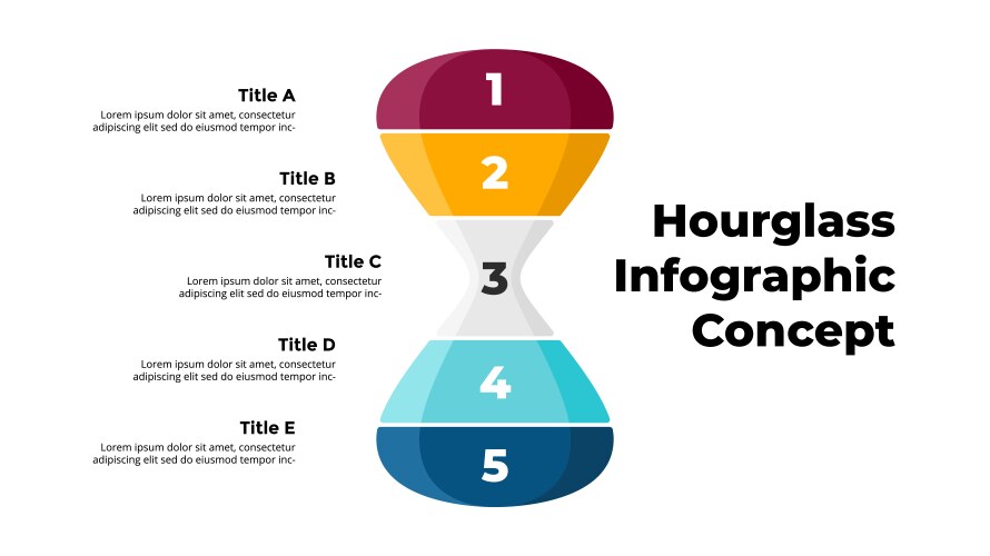 Colorful hourglass infographic four steps Vector Image