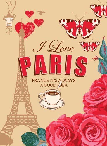 Symbols of paris Royalty Free Vector Image - VectorStock