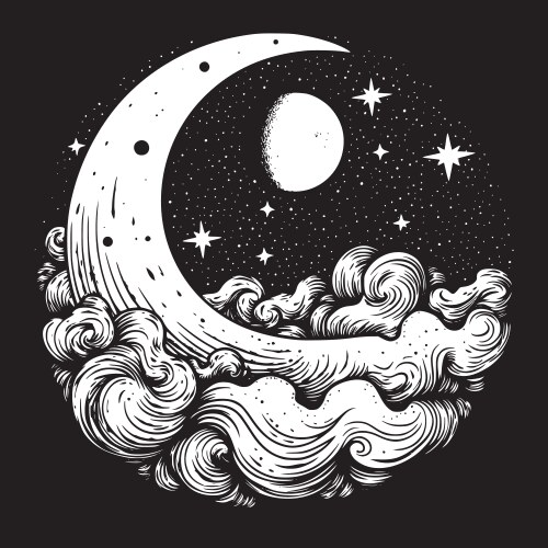 Silhouette moon Royalty Free Vector Image - VectorStock