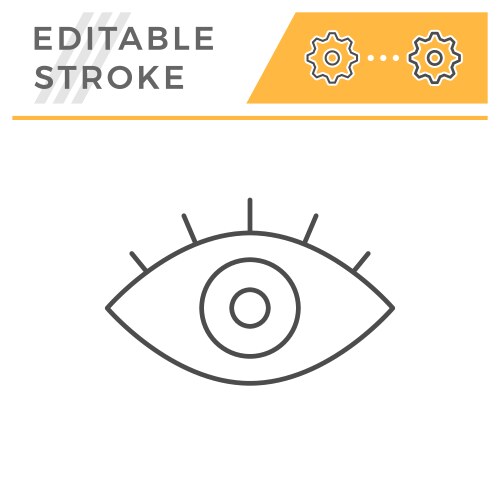 Line drawing eye icon single draw ophthalmologist Vector Image