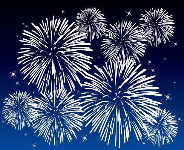 Fireworks and people Royalty Free Vector Image