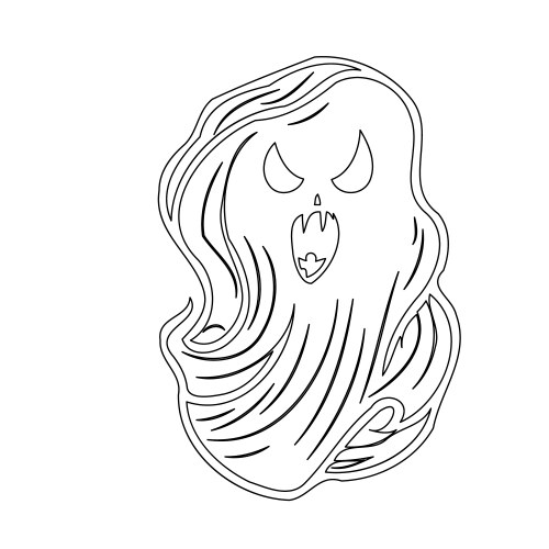 Ghost halloween scary outline sketch Royalty Free Vector