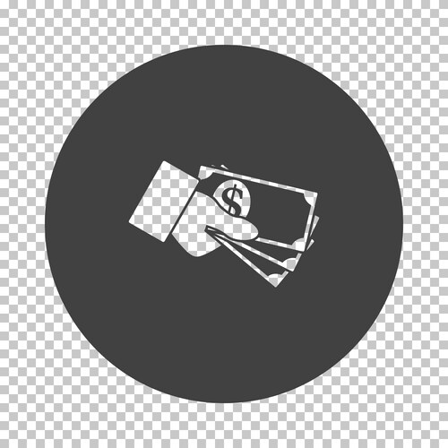Hand holding money icon Royalty Free Vector Image