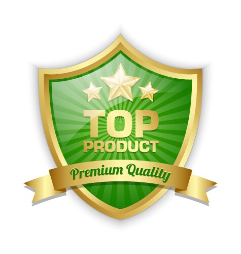 Guaranteed premium quality gold sign round label Vector Image