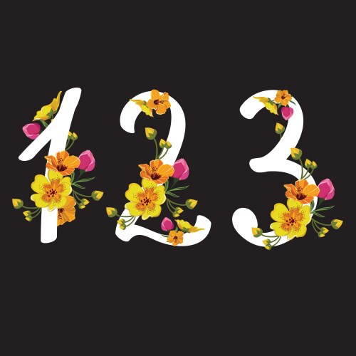 Floral Font Numbers Vector Images (over 3,500)