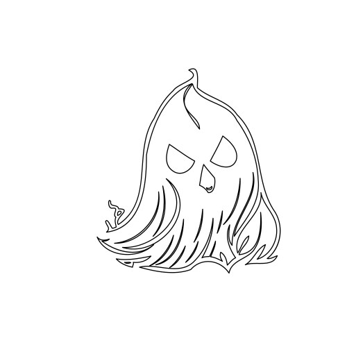 Ghost halloween scary outline sketch Royalty Free Vector
