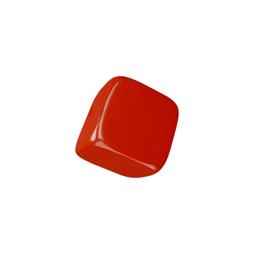 Glossy red square cube with soft corners falling Vector Image