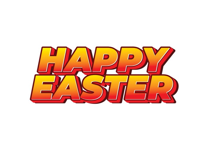 Happy easter text effect design in eye catching Vector Image