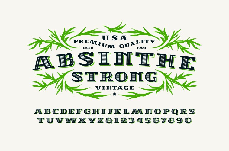 Ornate serif typeface Royalty Free Vector Image