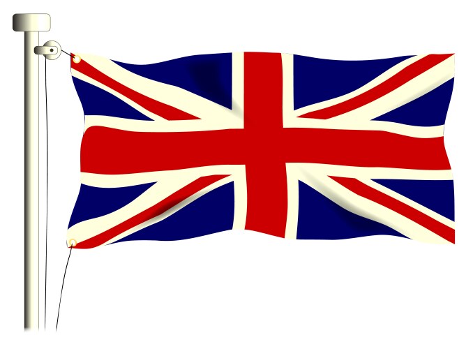 Wavy union jack flag background Royalty Free Vector Image