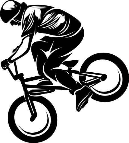 Bmx rider design template silhouette Royalty Free Vector