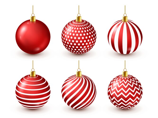 Red christmas balls Royalty Free Vector Image - VectorStock