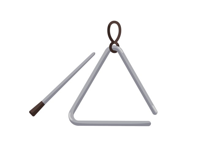 Triangle musical instrument drawn by hand black Vector Image