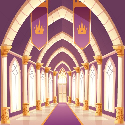 Castle hall and fireplace Royalty Free Vector Image
