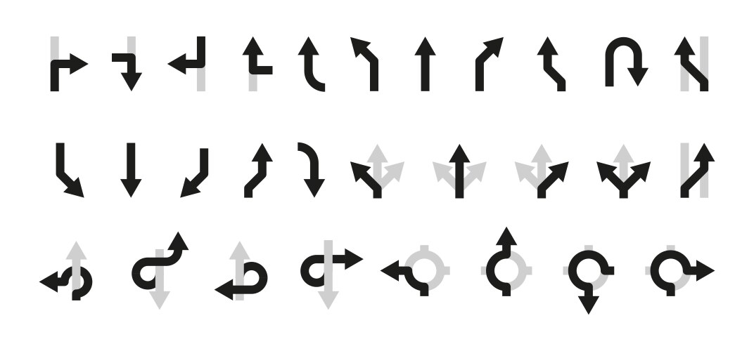 Directional arrows collection design elements Vector Image