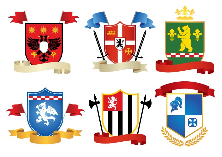 Coat arms german states heraldic icons Royalty Free Vector