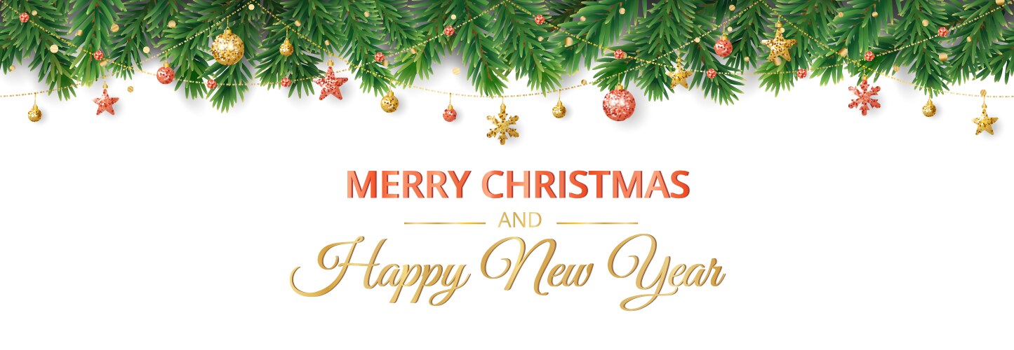 Seamless christmas border with winter plants Vector Image
