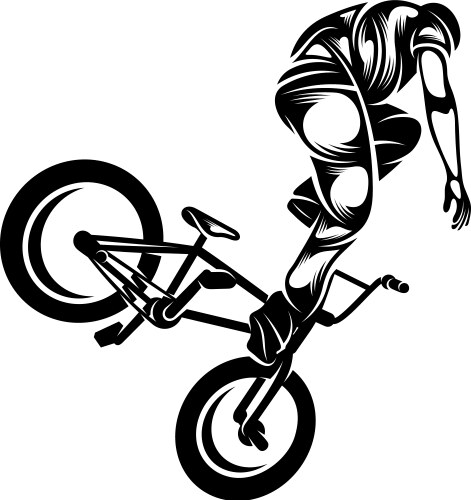 Bmx rider design template silhouette Royalty Free Vector