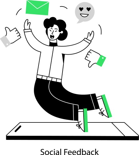 Check outline mini of social feedback Royalty Free Vector