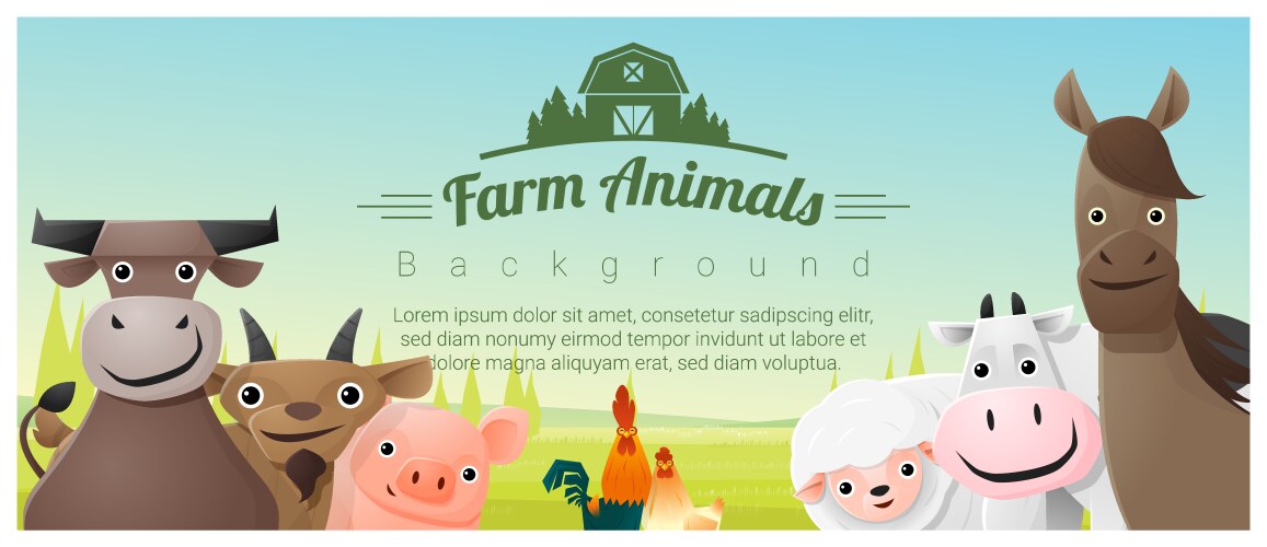 Farm animal background Royalty Free Vector Image
