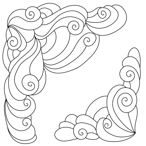 Zen doodle corners with curls and spirals Vector Image