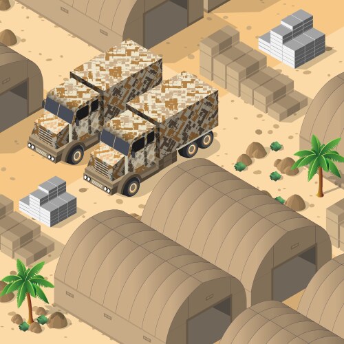 Background 3d army armed troop isometric armed Vector Image