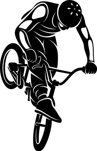 Bmx rider design template silhouette Royalty Free Vector