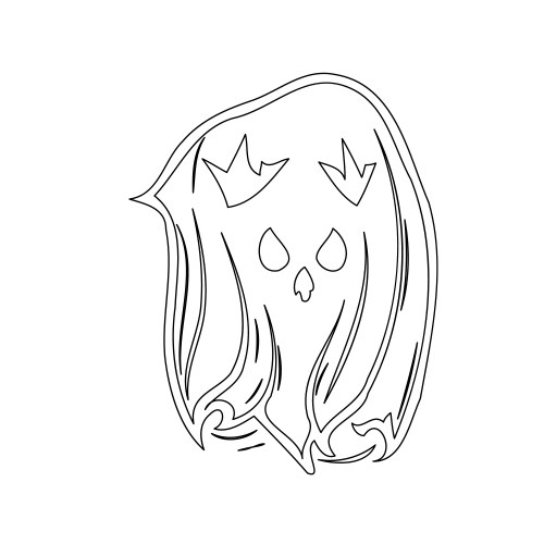 Ghost halloween scary outline sketch Royalty Free Vector