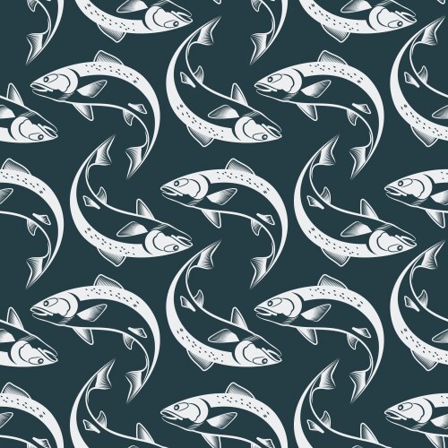 Trout fish jumping out of the water Royalty Free Vector