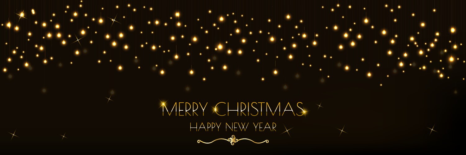 Background christmas banner design with glowing Vector Image