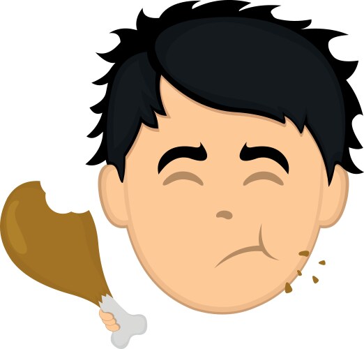 Head man eating cheese peace Royalty Free Vector Image