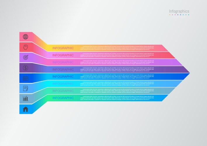 Infographic 8 options design elements Royalty Free Vector