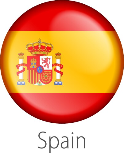 Circle flag of spain Royalty Free Vector Image