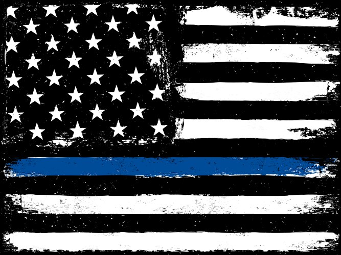 Us police flag - american Royalty Free Vector Image