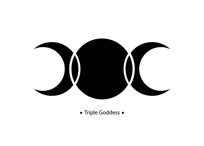 Simbol triple goddess religious sign moon phases Vector Image