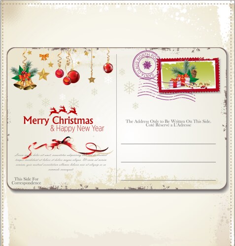 Decorative shapes christmas postcard background Vector Image