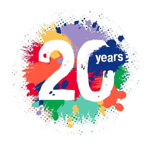 Cartoon cute blue and orange monster number seven Vector Image