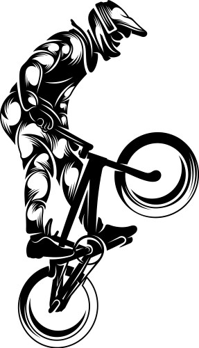 Bmx rider design template silhouette Royalty Free Vector