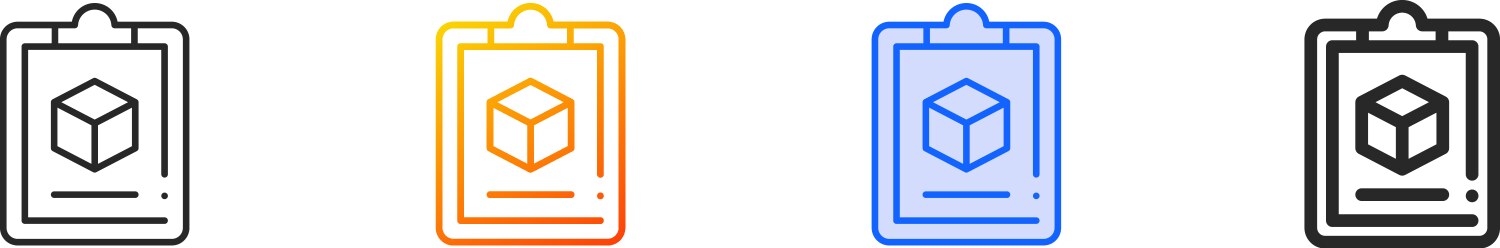 Clipboard iconthin linear gradient blue stroke Vector Image